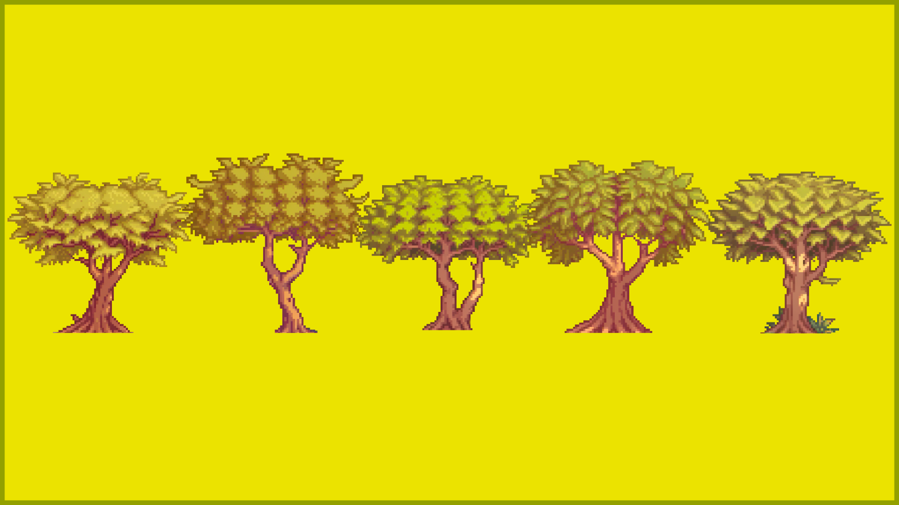 Trees Savanna Pixel Art Pack - Game Sprites