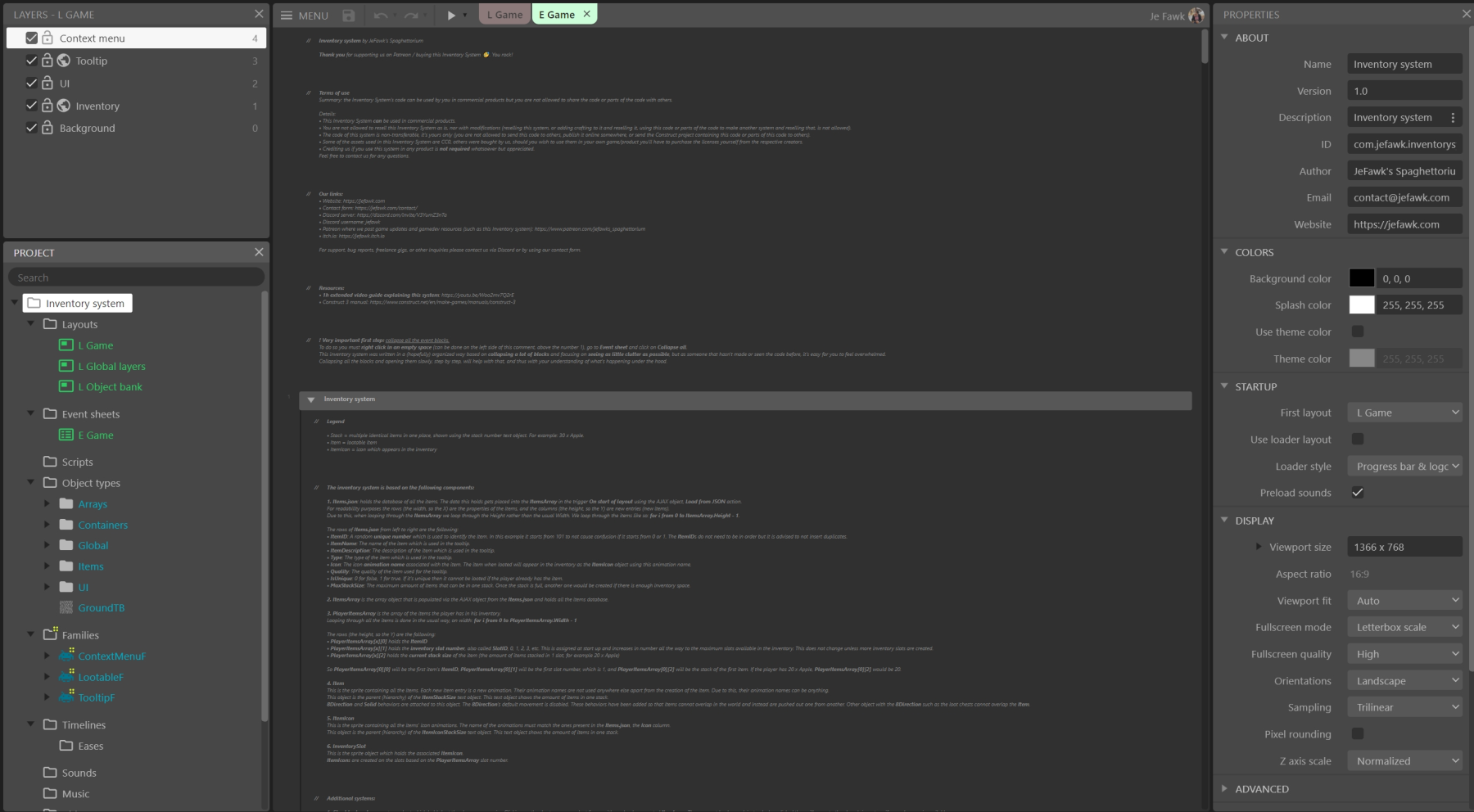 Inventory System - Game Templates