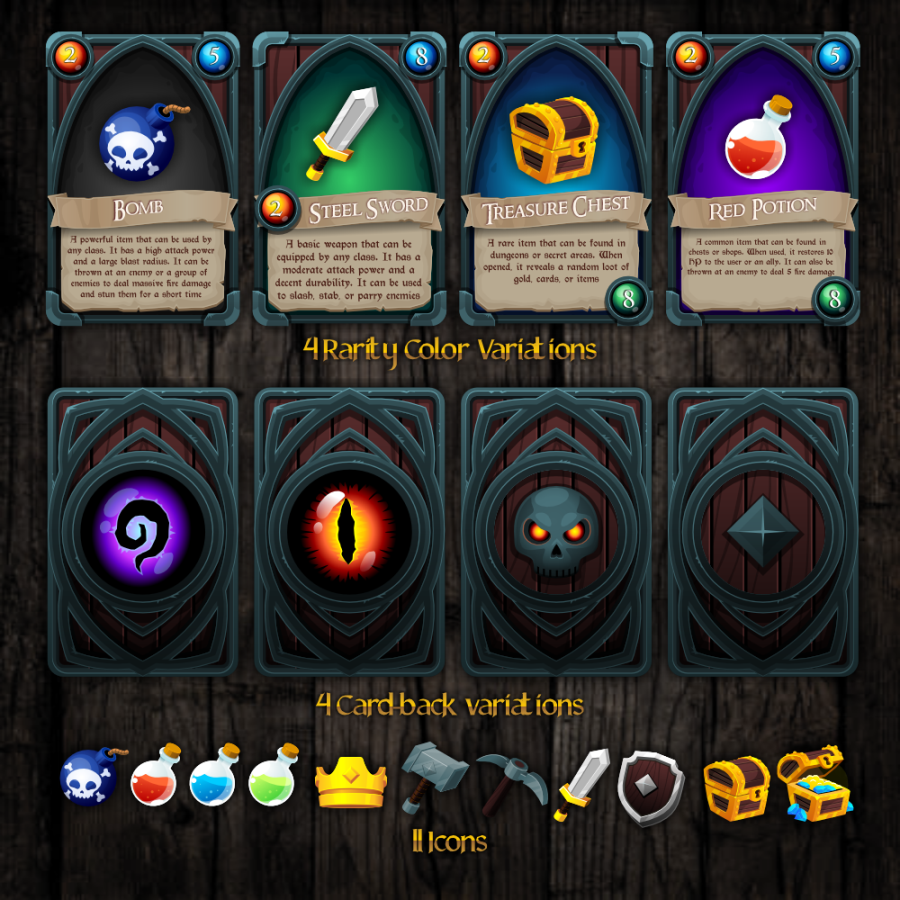 TCG Game Template - Game Asset Packs