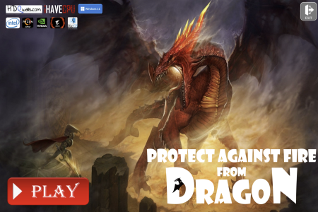 Protect Against Fire from Dragon - Free Addicting Game