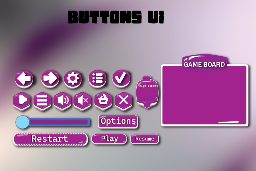 Purple Hex UI Kit - Game User Interfaces