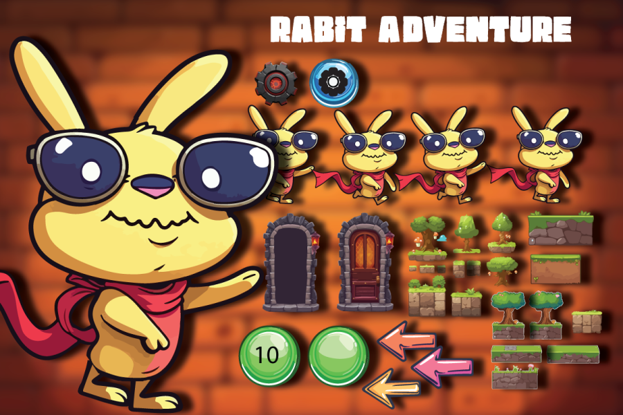 Rabit Adventure Assets Sprite Sheet - Game Sprites