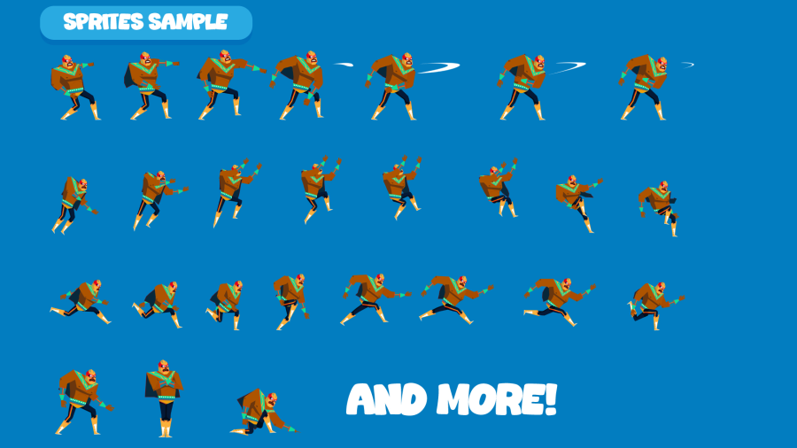 El Campeon - The Mexican Wrestler 2D Character Sprites