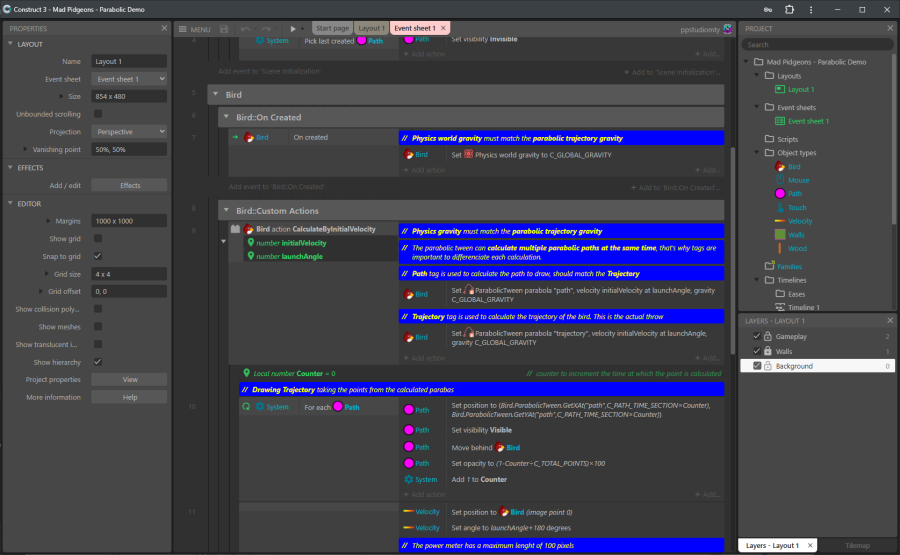 Parabolic Tween - Construct 3 Addons