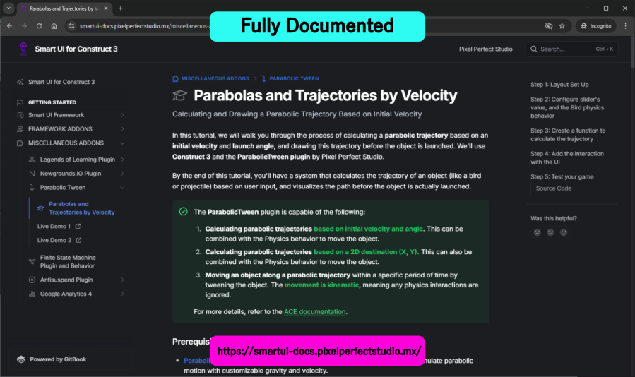 Parabolic Tween - Construct 3 Addons
