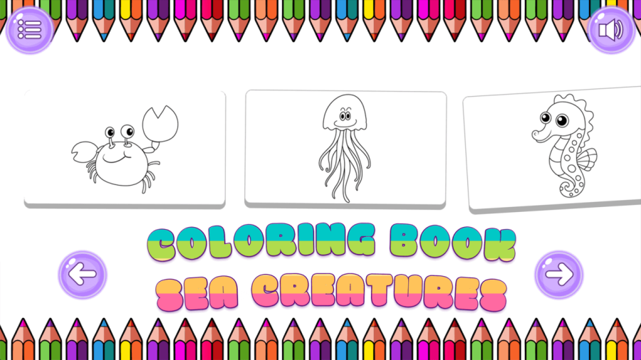 Coloring Book - Sea Creatures - Games With Source