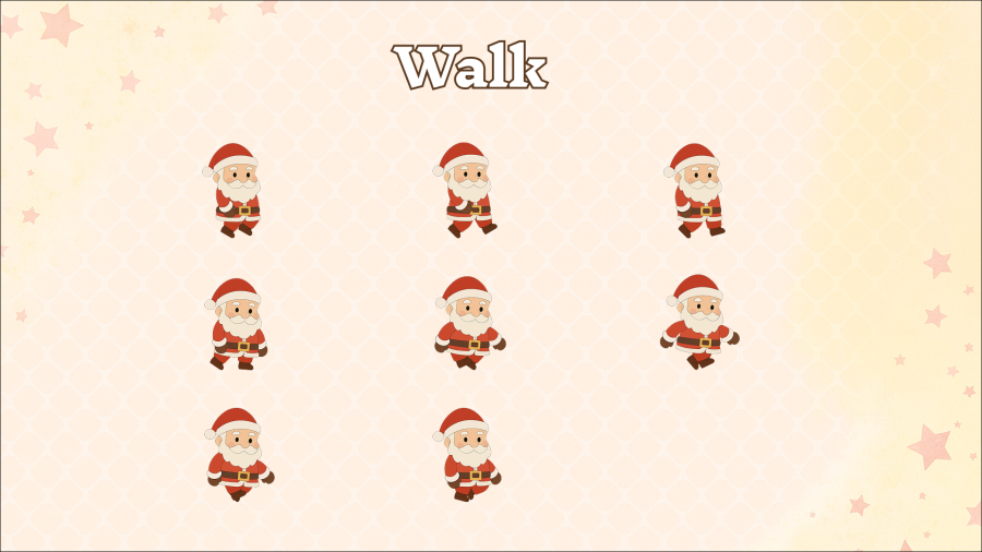 Christmas Santa Boy 2D Character Sprite Sheet - Game Sprites