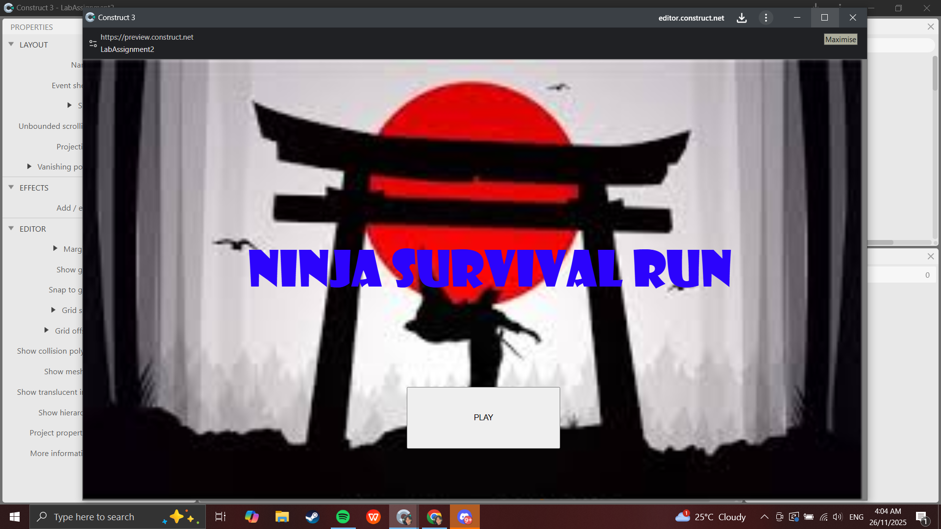 NINJA SURVIVAL RUN - Free Addicting Game