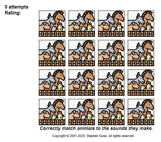 "Animal Memory Match"™ Template - Game Templates
