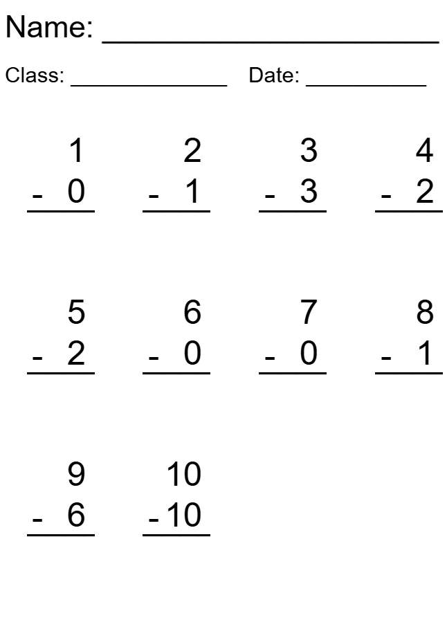 Math Worksheets: Addition, Subtraction, Multiplication, Division