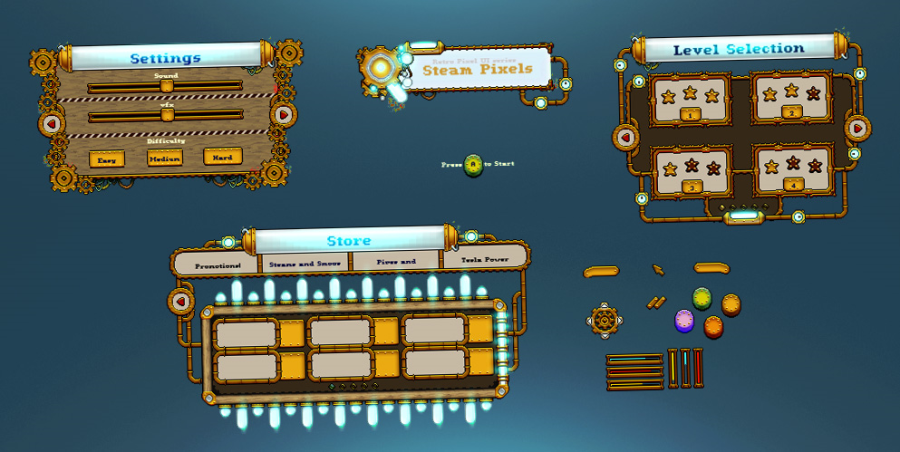 Retro Pixel UI : Steam Pixels - Game User Interfaces