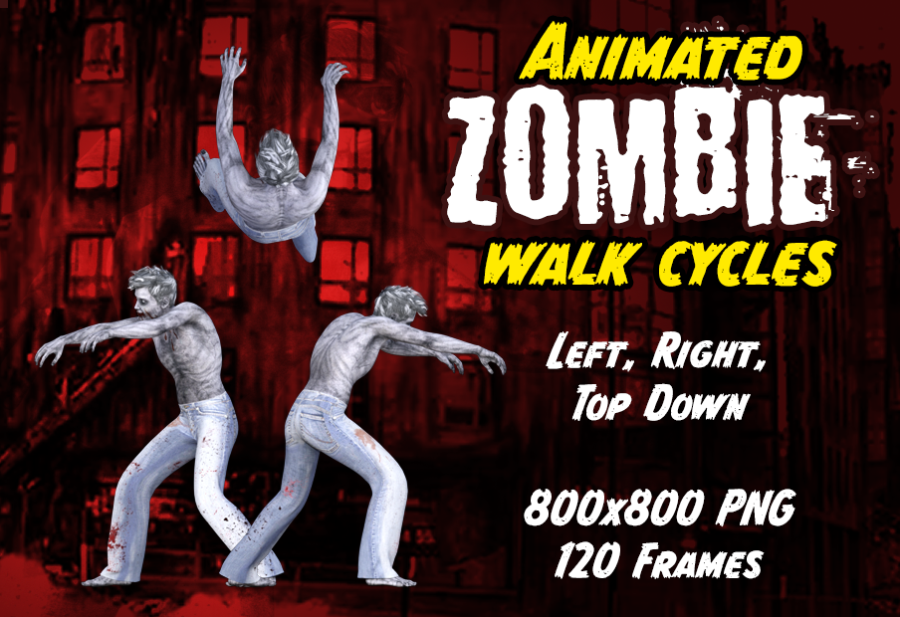 ZOMBIE Animated Walk Cycles - Game Sprites