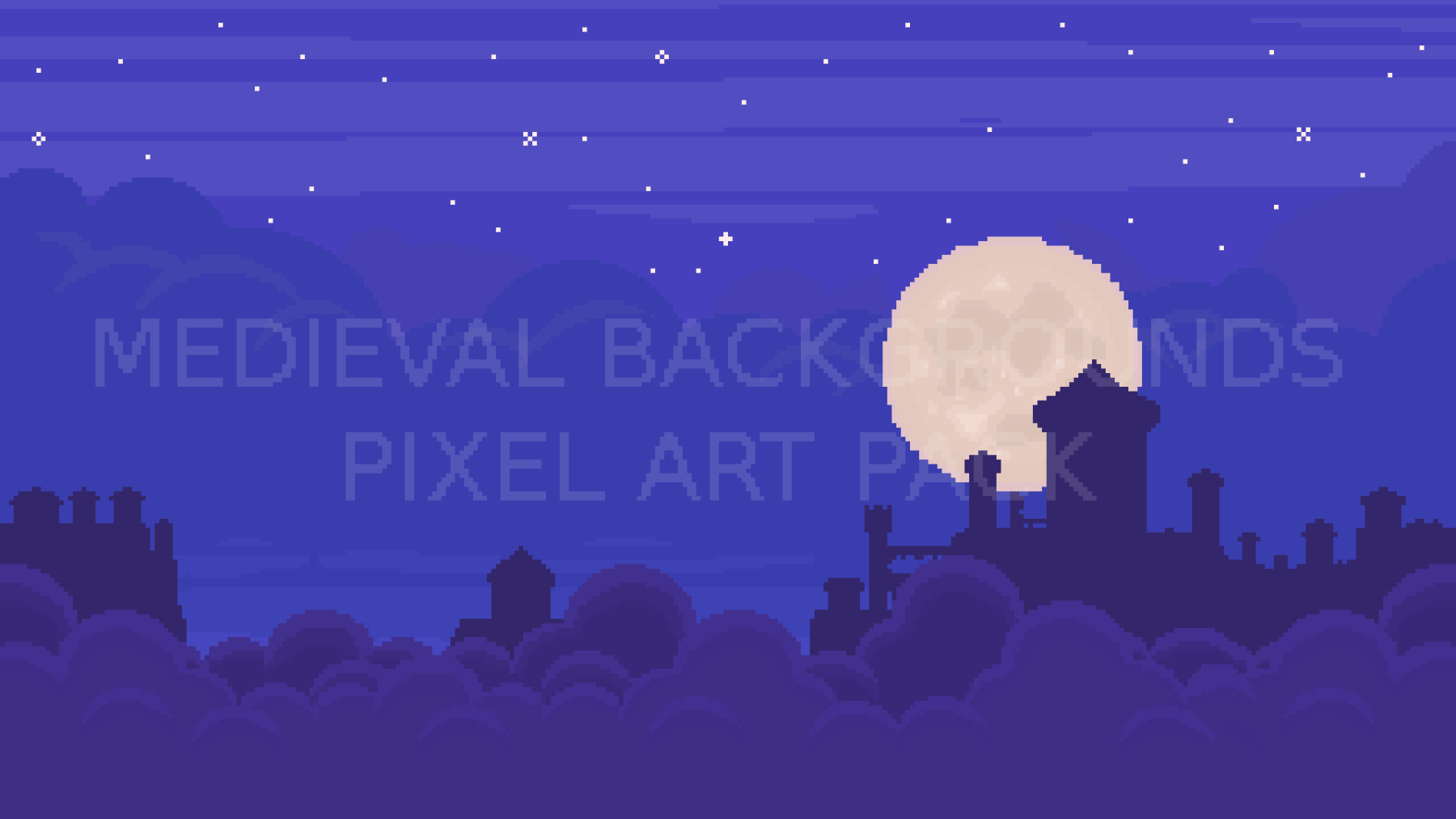 2D Pixel Art Medieval Backgrounds Pack - Game Backgrounds