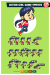 Action Girl Game Sprites - Game Sprites